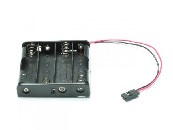 Accu Box 4 x AA (plat) - LUCAS Modelbouw